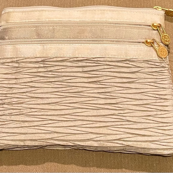 Jim Thompson | Bags | Jim Thompson Thai Silk Cosmetic Bag Taupe Plated ...